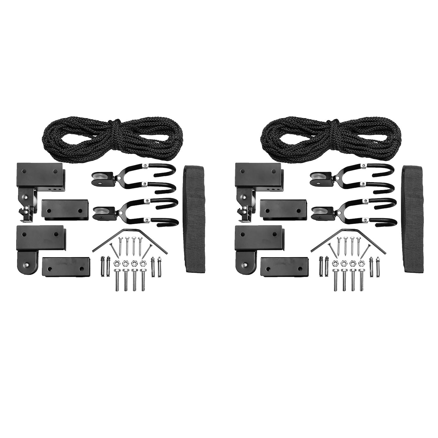 Great Working Tools Kayak Hoist Lift, Hanging 2 Pulley System - 2-Pack Heavy Duty Garage Ceiling Mount 125 Pound Capacity Per Set - Bicycle, Paddleboard, Canoe and Ladder Storage Tool
