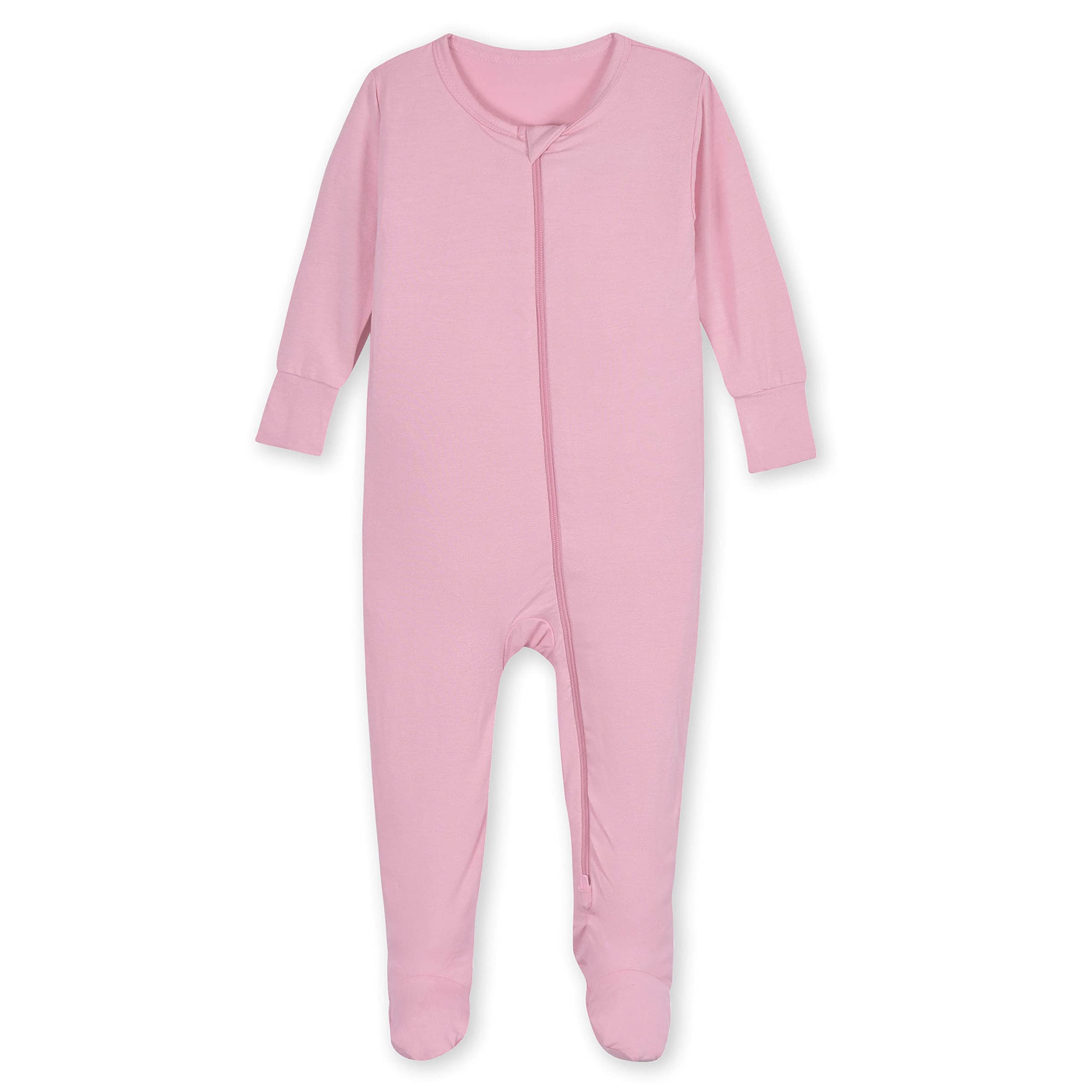 Gerber Unisex Baby Toddler Buttery Soft Snug Fit Footed Pajamas with Viscose Made from Eucalyptus, Sea Pink, 12 Months