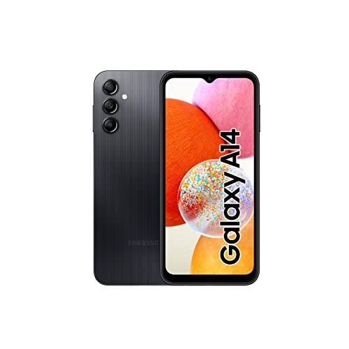 SAMSUNG Galaxy A14 (SM-A145F/DS) Dual SIM,128GB + 4GB, Factory Unlocked GSM, International Version (Ring Grip Case Bundle) - No Warranty - (Black)