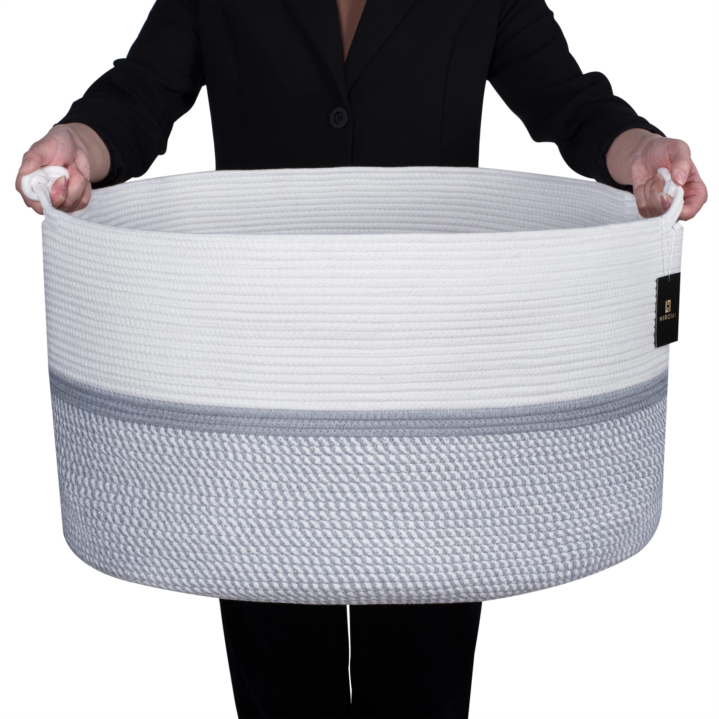 VERSAINSECT ton Rope Basket - Decorative White Storage Bins for Room Organization