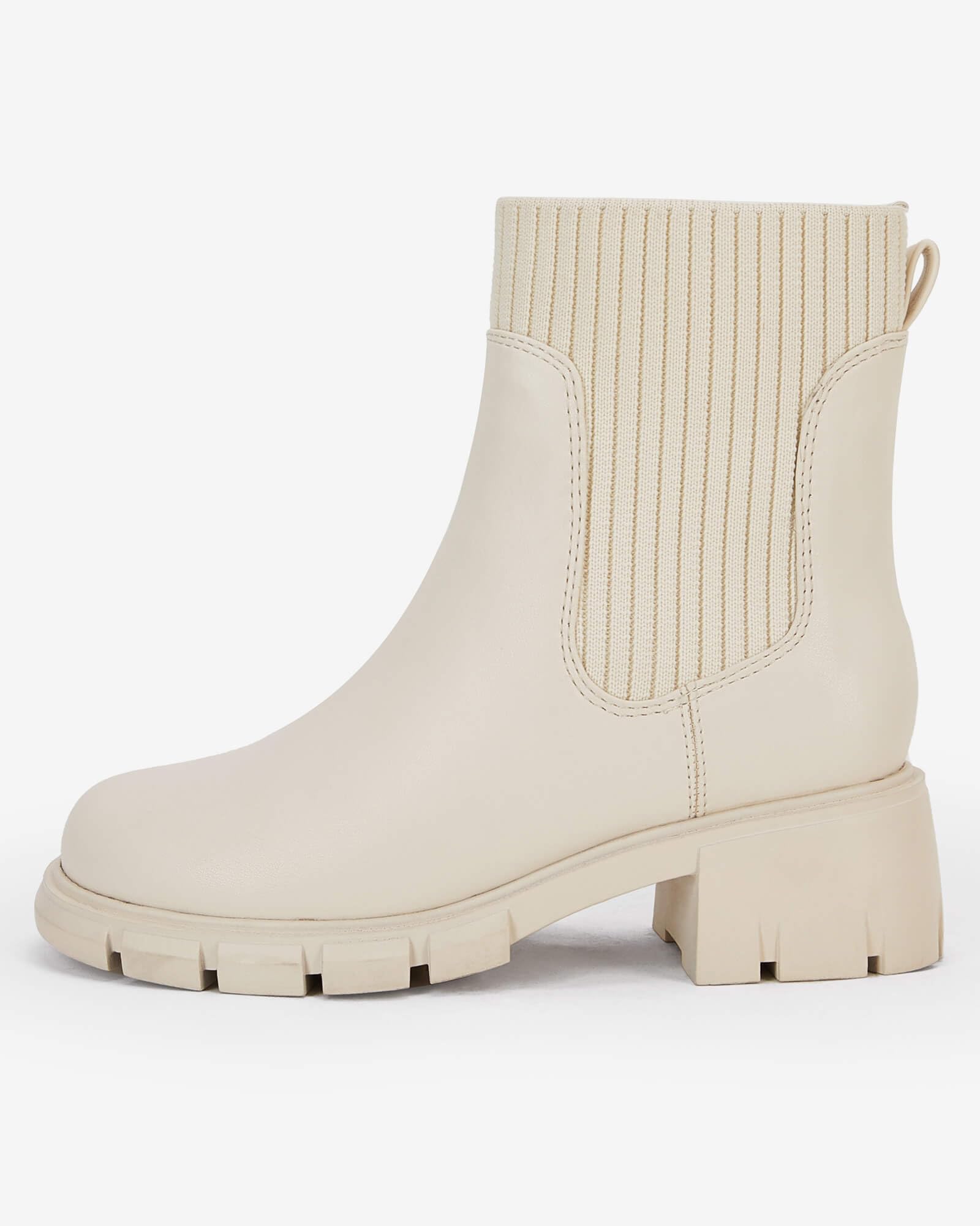 Girls Platform Boots Elastic Chunky Block Heel Lug Sole Booties Non-Slip Combat Comfortable Chelsea Shoes（choose size down)