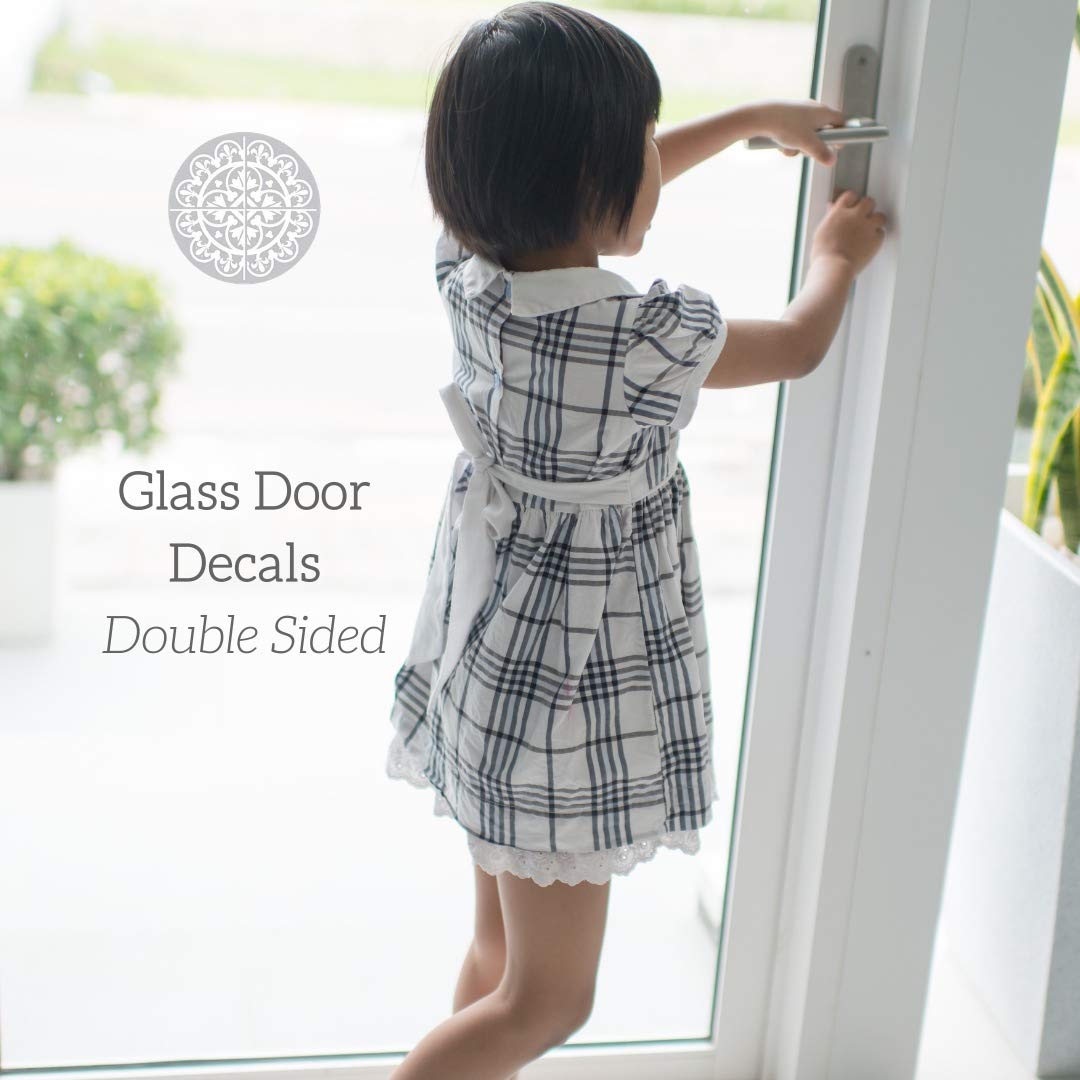 Glass Door Stickers Decals β 2 Per Pack - Printed on Both Sides - Windows, Doors, Patio, Sliding, & Shower, Removable and Repositionable. Dogs, Cats, Pets, Kids, Guests, Elderly, Bird Alert