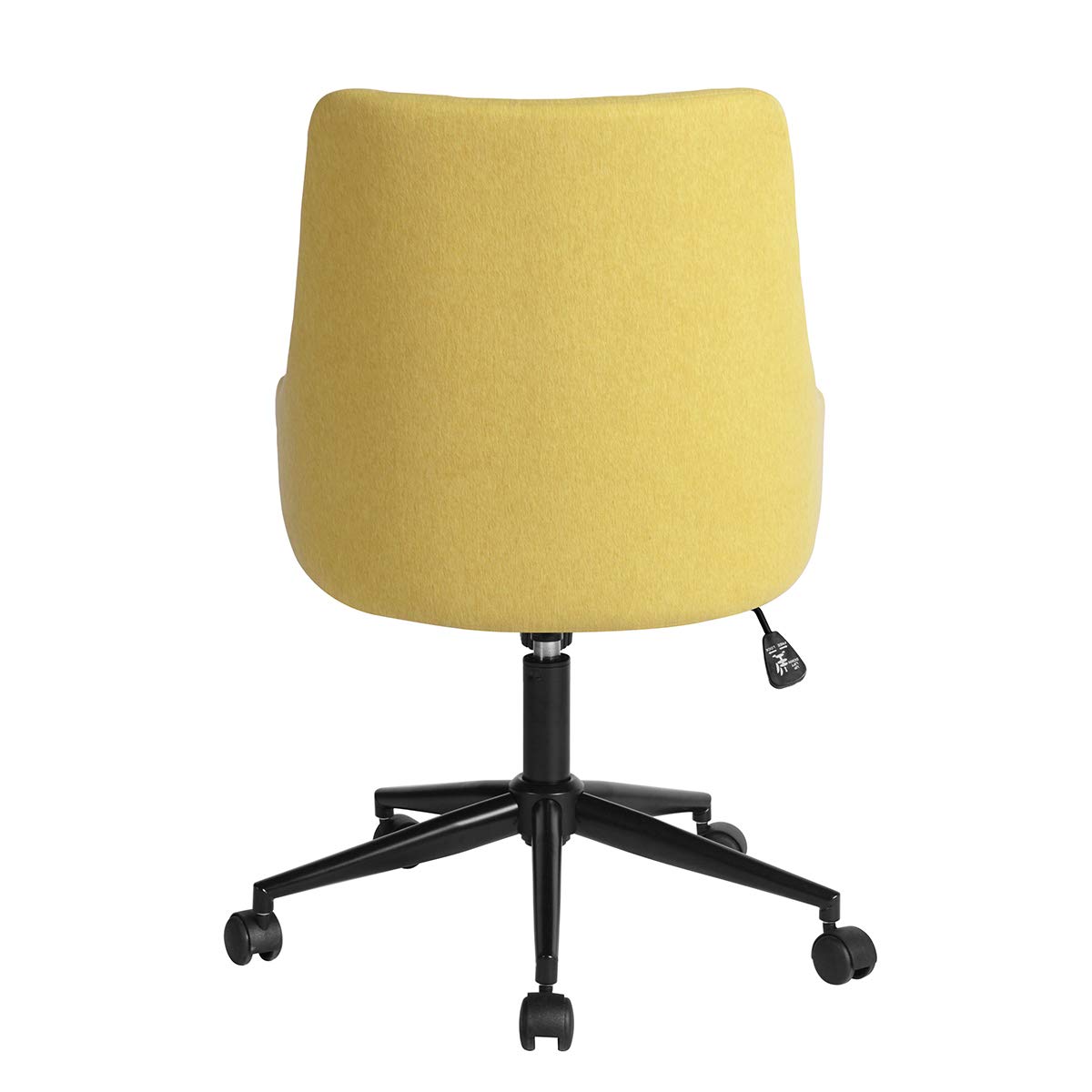 HOMYCASA Computer Chair Modern Upholstered Adjustable Height Swivel Desk Chair Mid Back Armrest for Home Office (Yellow)