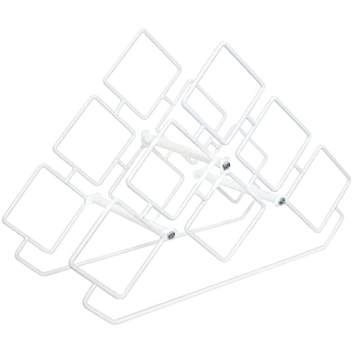 Sunnydaze Modern 6-Bottle Triangular Countertop Wine Rack - Freestanding Indoor Steel Wire Accent for Kitchen, Home Bar, or Living Room - White - 13.25-Inch H