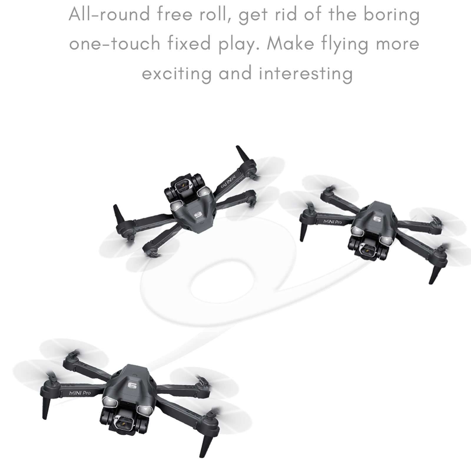 H66 Drones With Camera for Adults 4k rc Quadcopters & Multirotors Drone 1080P HD Foldable Dron One-touch take-off and landing Adjustable lens (Black)