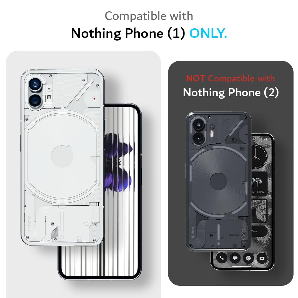 TUDIA Rugged Fit Designed for Nothing Phone (1) Case, [SKN] Shockproof Anti-Yellowing Slim Grip Semi-Transparent TPU Bumper Reinforced Corners Drop Protection for Nothing 1 Phone Case - Frosted Black