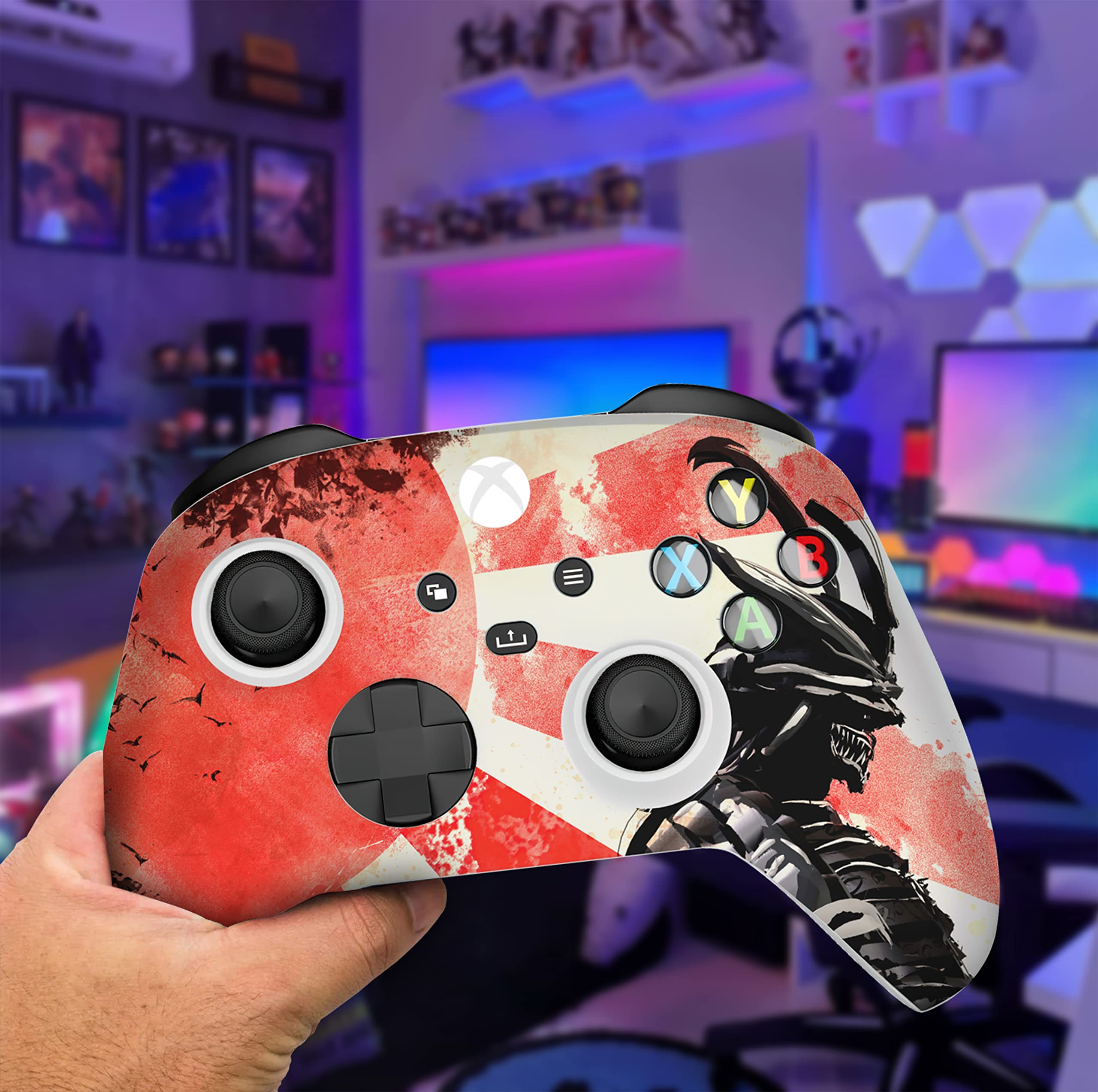 HK Studio Samurai Decal Sticker Skin to Cover X-Box Series X with No Bubble, Waterproof, Full Protection - Including 2 Controller Skins and Console Skin
