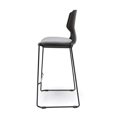 HON Basyx Contempo Guest Stool, 2 Pack, Black/Charcoal