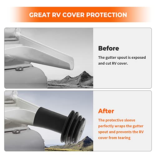 RV Cover Protector, Alpha Rider RV Gutter Spout Cover System,RV Rain Gutter Extension Cover Keeps RV Cover from Gutter Spout Damage