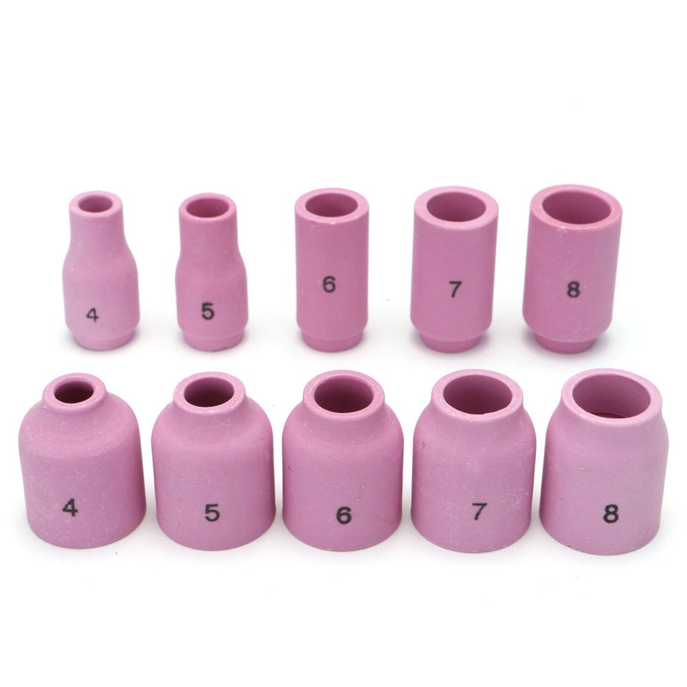 Ginode 49PCS TIG Welding Torch Accessories Kit Collets Body Glass Cup Alumina Nozzle Stubby Gas Lens #10 Pyrex Cup Kit for TIG WP-17/18/26