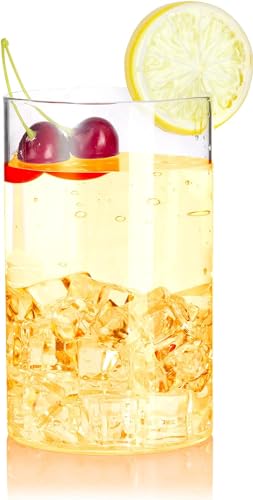 JUVITUS 10 FL oz Premium Borosilicate Clear Glass Tall Highball Glass Tumbler (4 Pack)