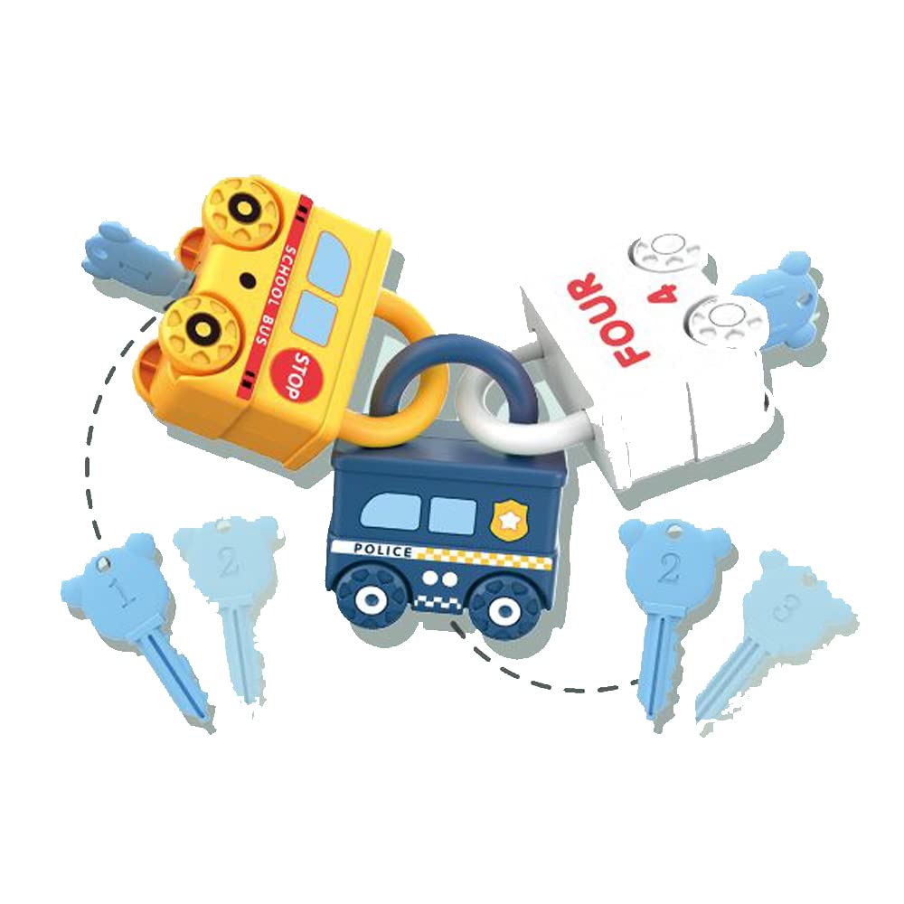 miYou Kids Matching Locks Game Toy with Keys Numbers Matching Early Preschool Educational Toys Train