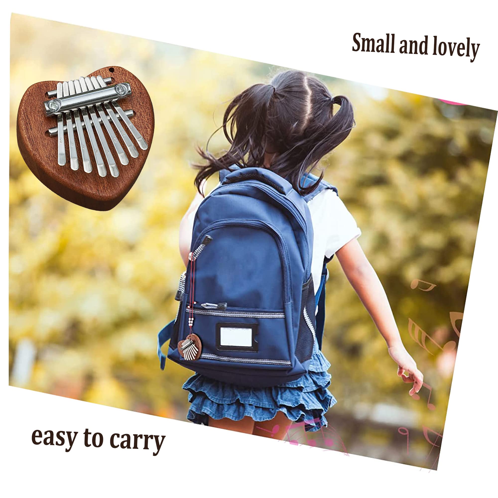HKPLDE Mini Kalimba 8-key Thumb Piano Mbira Portable Finger Instrument Suitable for Music Beginners Adults or Kids (Water Drop with Lanyard)
