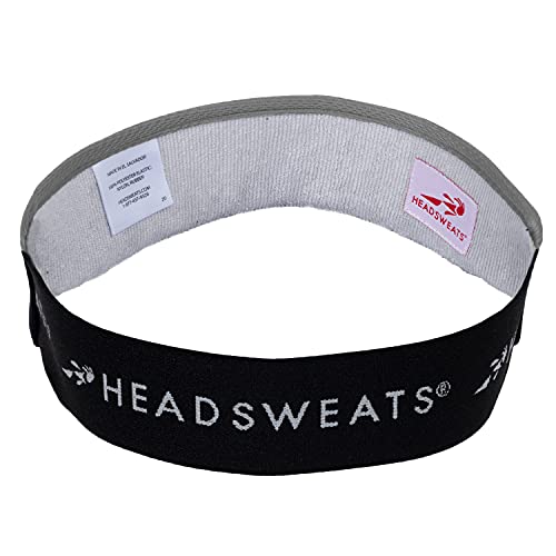 Headsweats Standard Lightweight Performance Running Sun Visor, Black and Grey, One Size