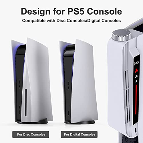 Linkstyle Upgraded PS5 Cooling Fan, for PS5 Accessories with 3 Level Adjustable Fan, LED Indicator and Controller USB Port Compatible with Playstation 5 Disc & Digital Edition Console