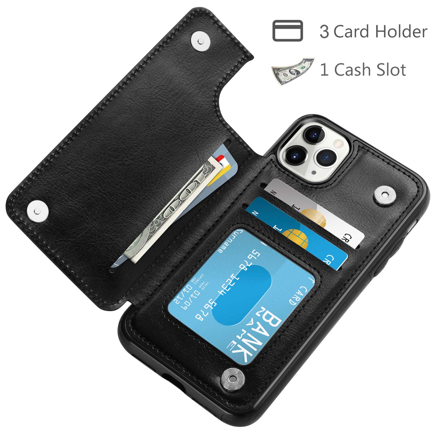 HianDier Wallet Case for iPhone 11 Pro Max Case Slim Protective Case with Credit Card Slot Holder Flip Folio Soft PU Leather Magnetic Closure Cover for 2019 iPhone 11 Pro Max 6.5 Inches, Mandala