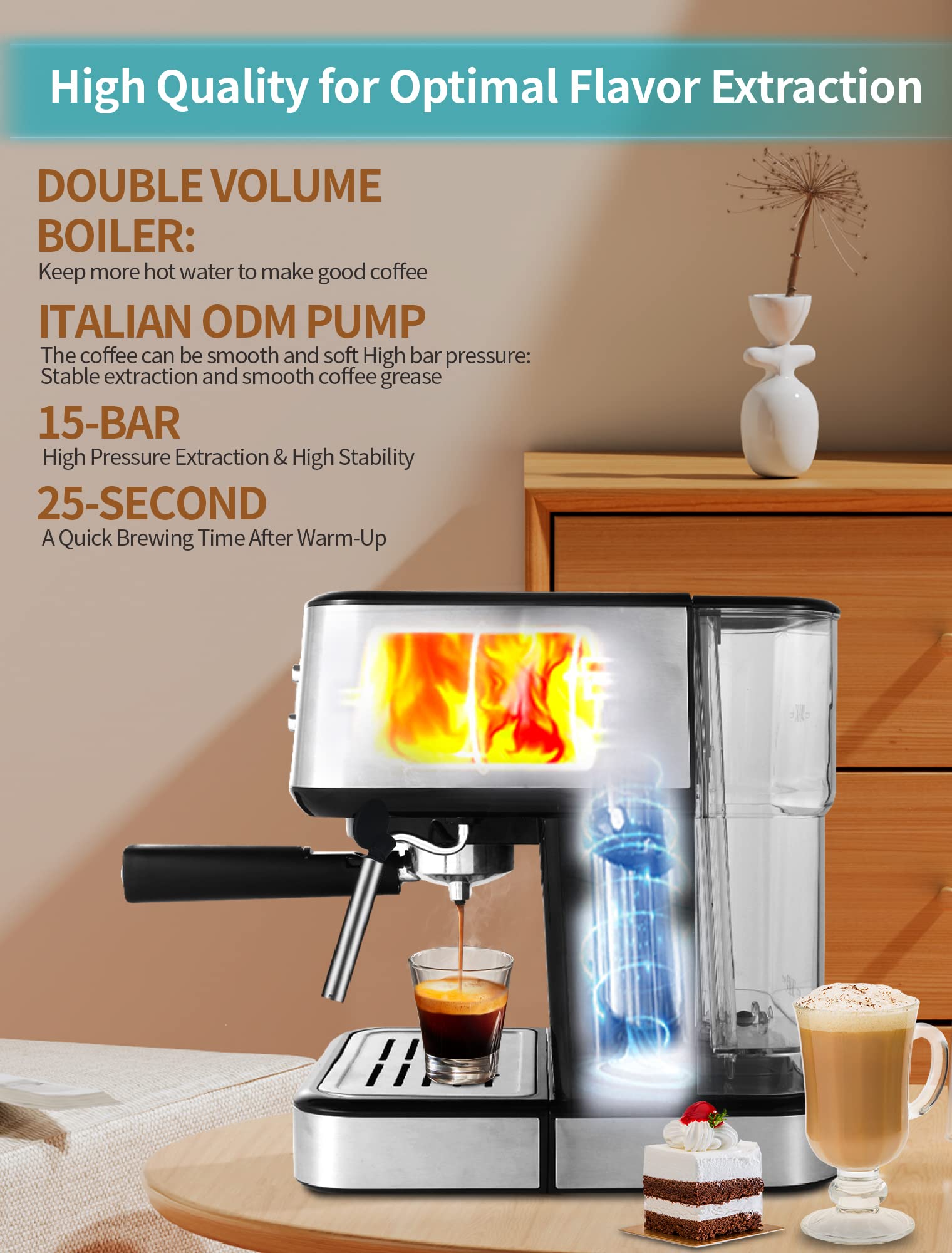 Gevi Espresso Machine, Espresso Maker with Milk Frother Steam Wand, Compact Espresso Super Automatic Espresso Machines for home Cappuccino, Latte
