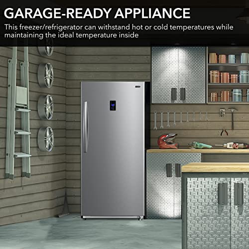 Whynter UDF-139SS/UDF-139SSa 13.8 cu.ft. Energy Star Digital Upright Convertible Deep Freezer/Refrigerator – Stainless Steel