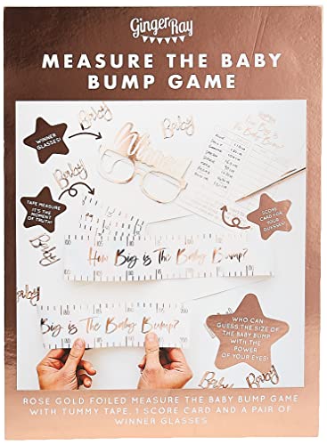 Ginger Ray Rose Gold Foiled How Big is The Bump Baby Shower Party Game Twinkle Twinkle