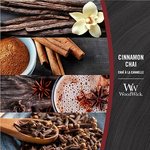 WoodWick Medium Hourglass Scented Candle | Cinnamon Chai | with Crackling Wick | Burn Time: Up to 60 Hours