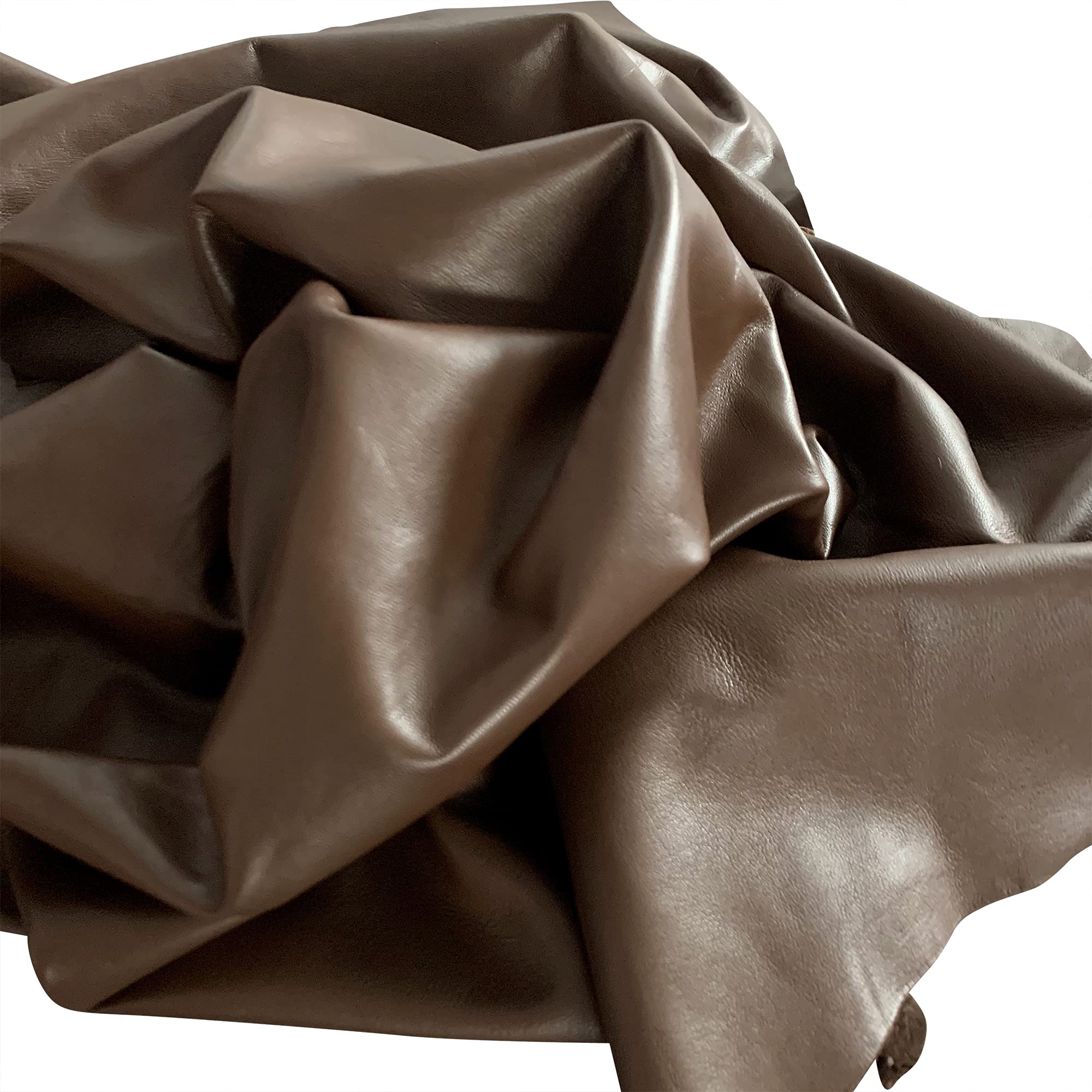 Genuine Leather Hide - Spanish Full Skin - Reddish Brown Color - 6 sq ft - AVG 28¨x 26¨at Longest and widest - Smooth Finish - Lambskin - Craft Supply - Upholstery Material - Sewing Fabric