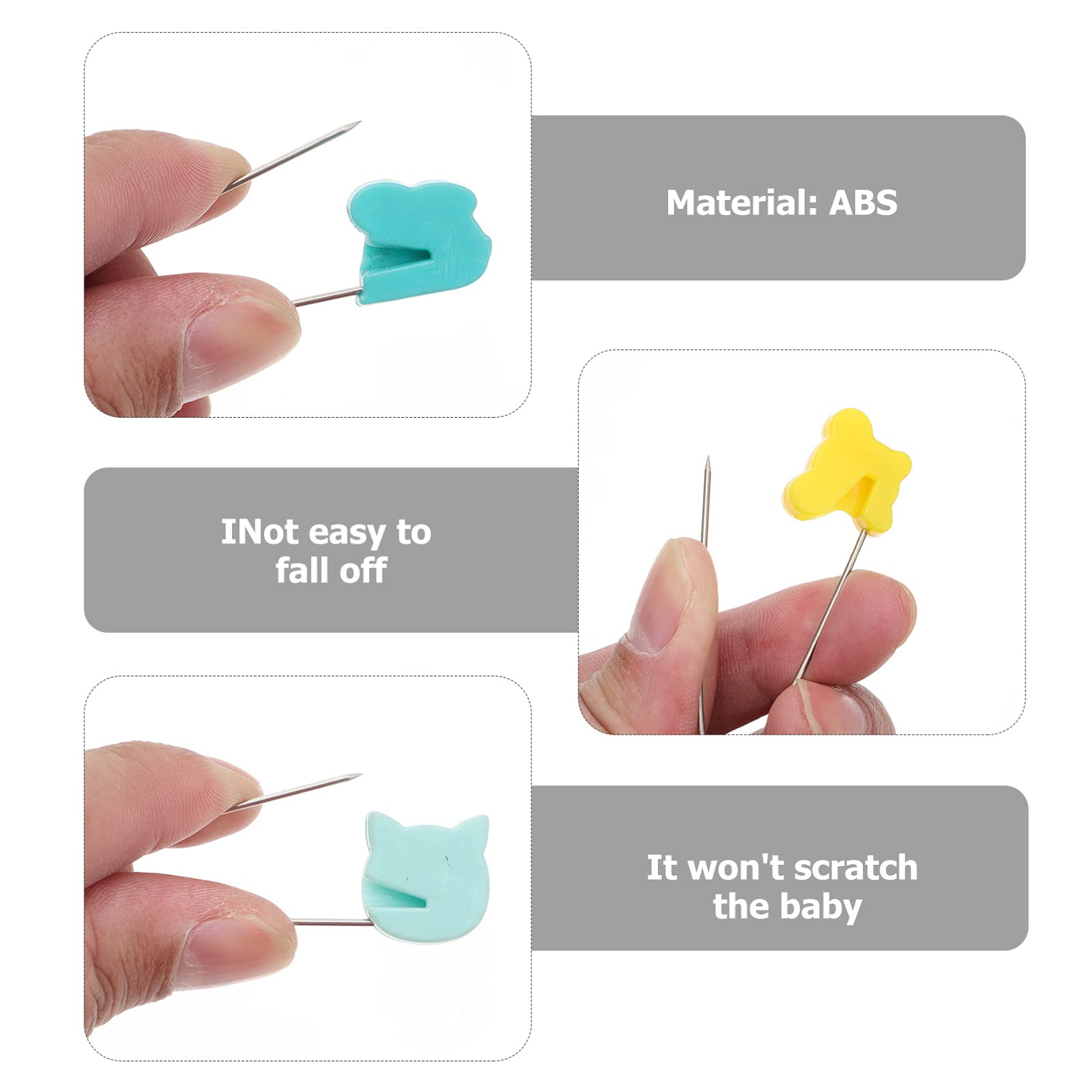 Toddmomy 20pcs Safety Brooch Pin Heavy Duty Blanket Pins Animal Badge Pin for Diaper Laundry Safety Pin
