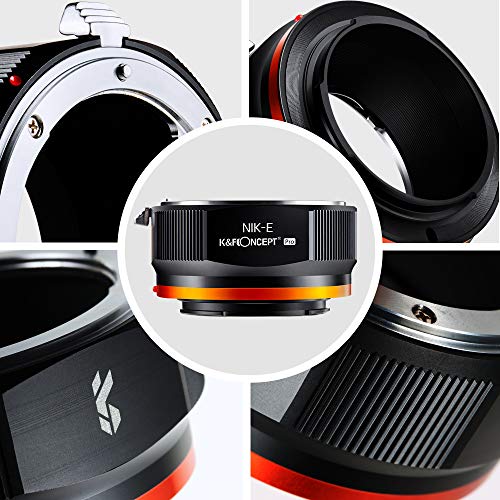 K&F Concept Lens mount adapter Compatible with Nikon AI Nikkor F Mount Lens to Sony Alpha E NEX Mount Mirrorless Camera with Matting Varnish Design Compatible for Sony A6000 A6400 A7II A5100 A7 A7RIII
