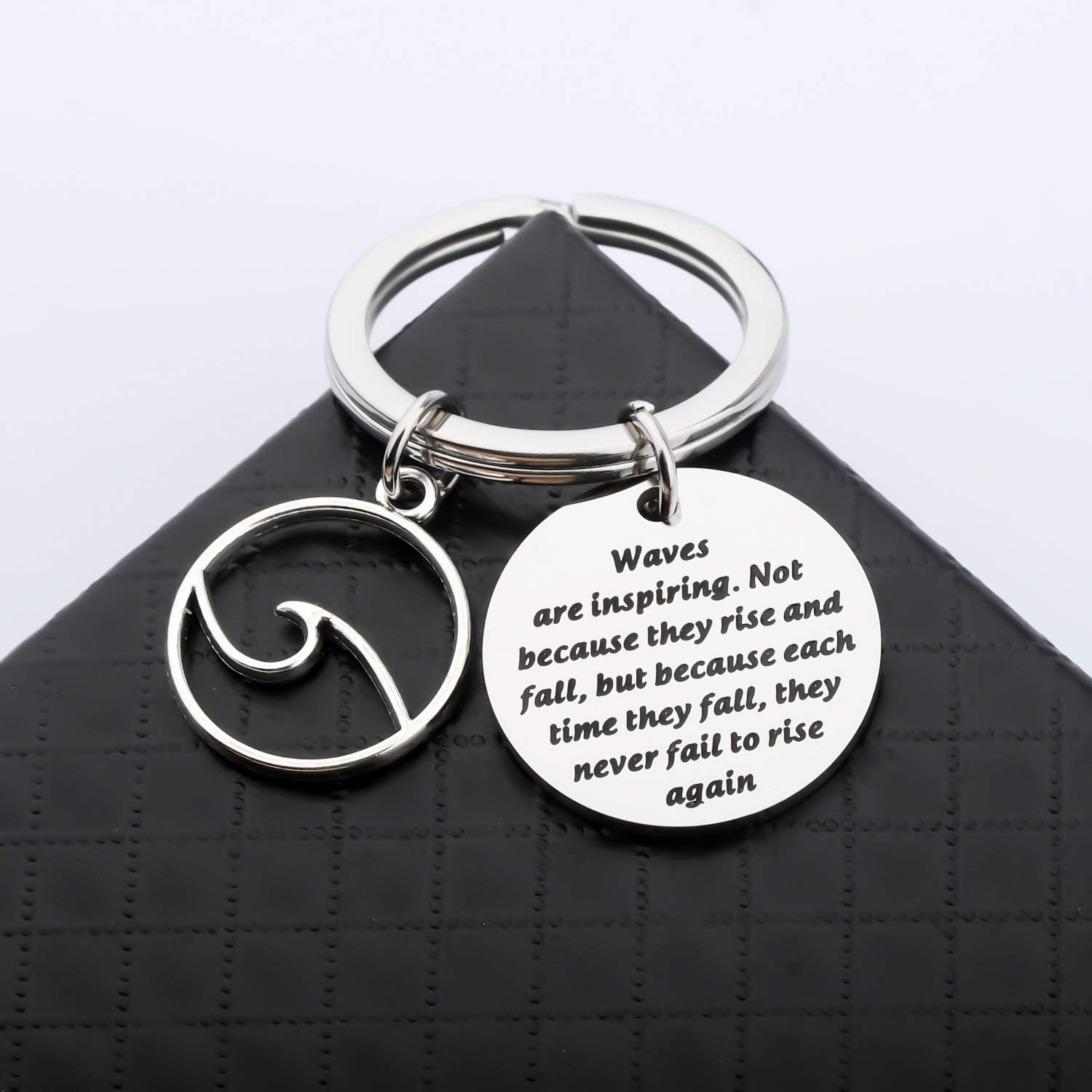 Gzrlyf Ocean Wave Keychain Inspiration Beach gifts for Beach Lover Ocean Lover Surfer Waves are Inspiring (Keychain)