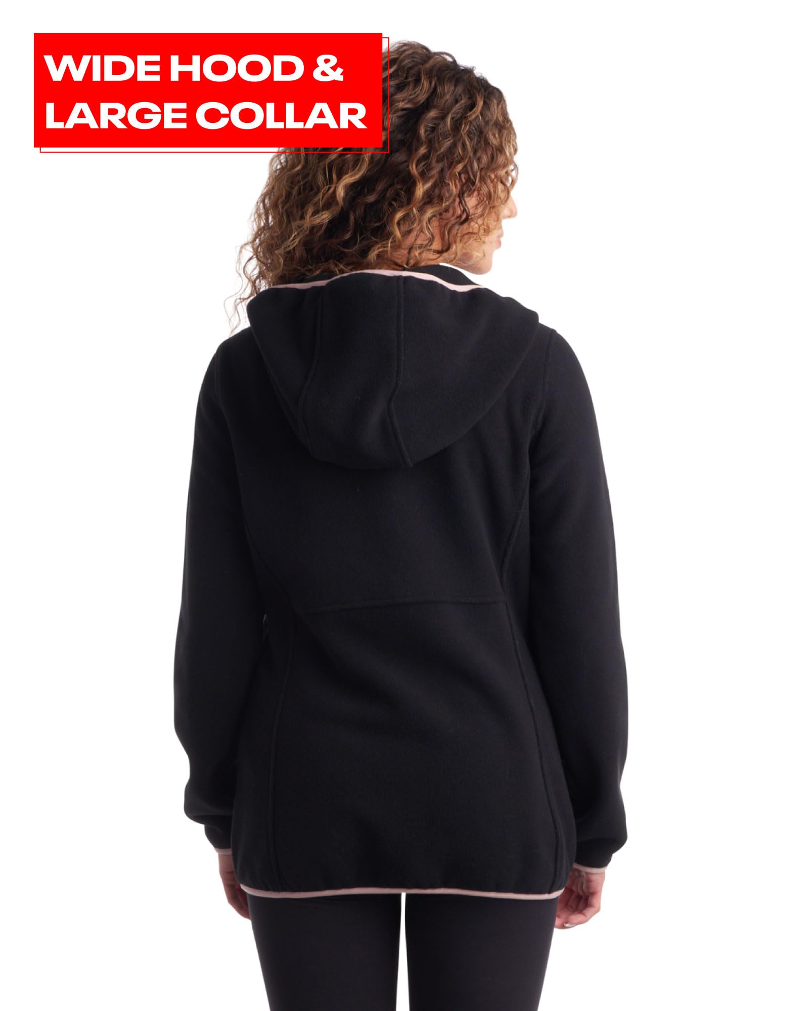 Reebok Women's Jacket - Polar Fleece Sweatshirt Jacket - Lightweight Coat for Women (S-XL), Size Small, Black