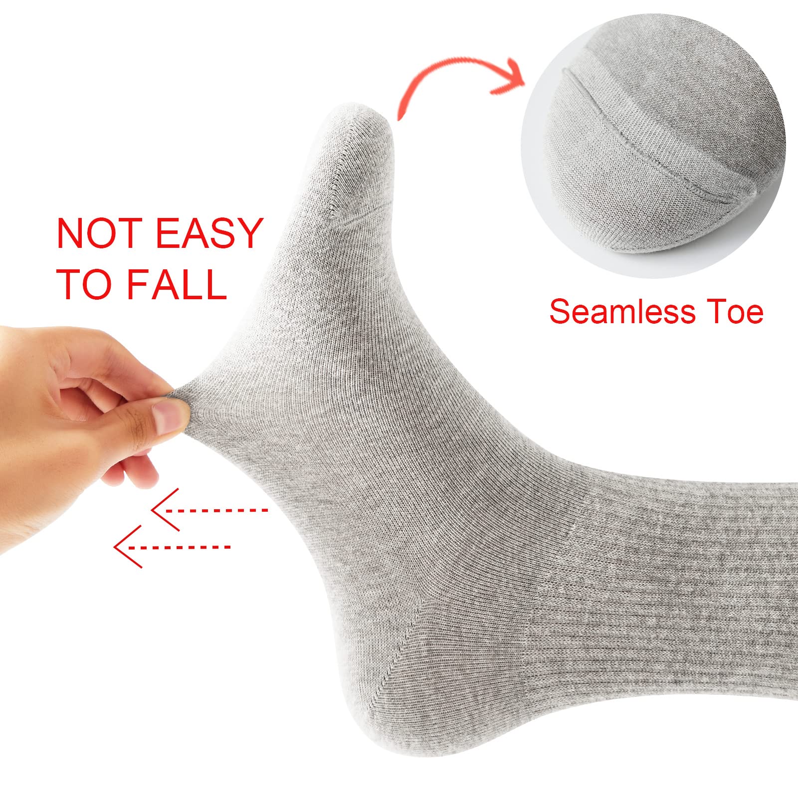 J-BOX Womens Cotton Crew Socks, Thin Soft Comfort Breathable Dress Socks, Above Ankle Crew Socks for Business, Casual.