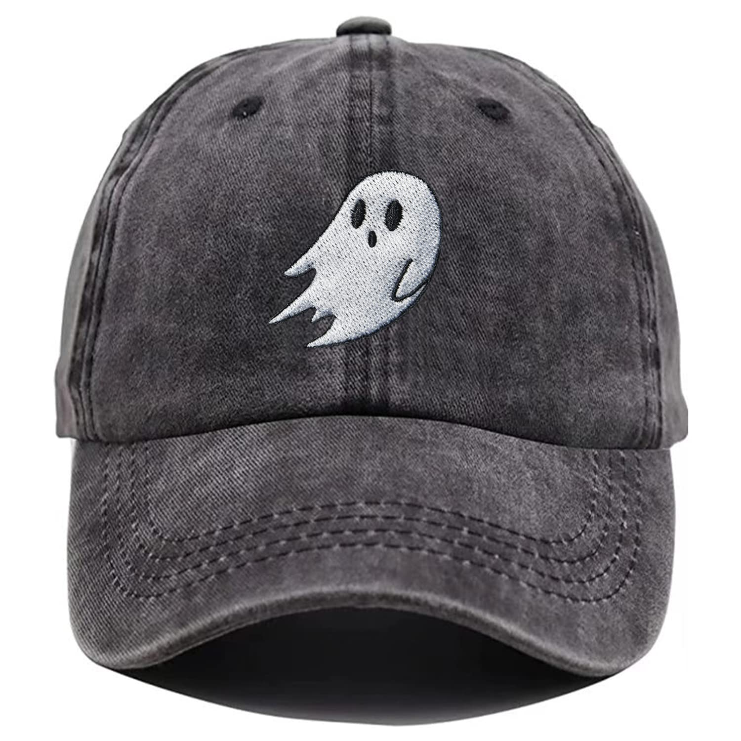 Halloween Cute Ghost Baseball Cap Hats for Men Women Cool Emo Gothic Goth Perfect Best Grunge Spooky Witch Graphic Birthday Presents Vintage Dad Trucker Hat Black
