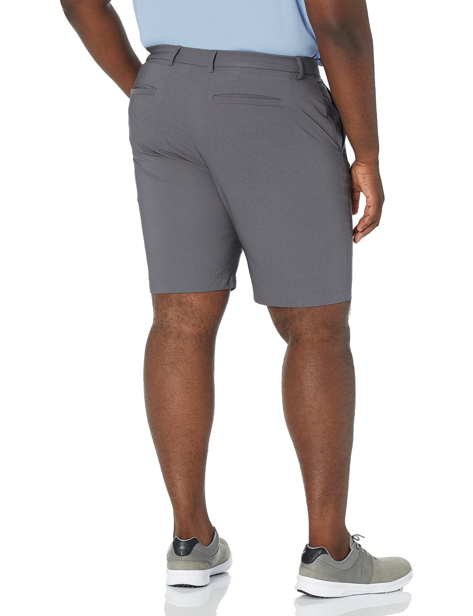 Hickey Freeman Men's Performance Flat Front Golf Short, Charcoal, 34