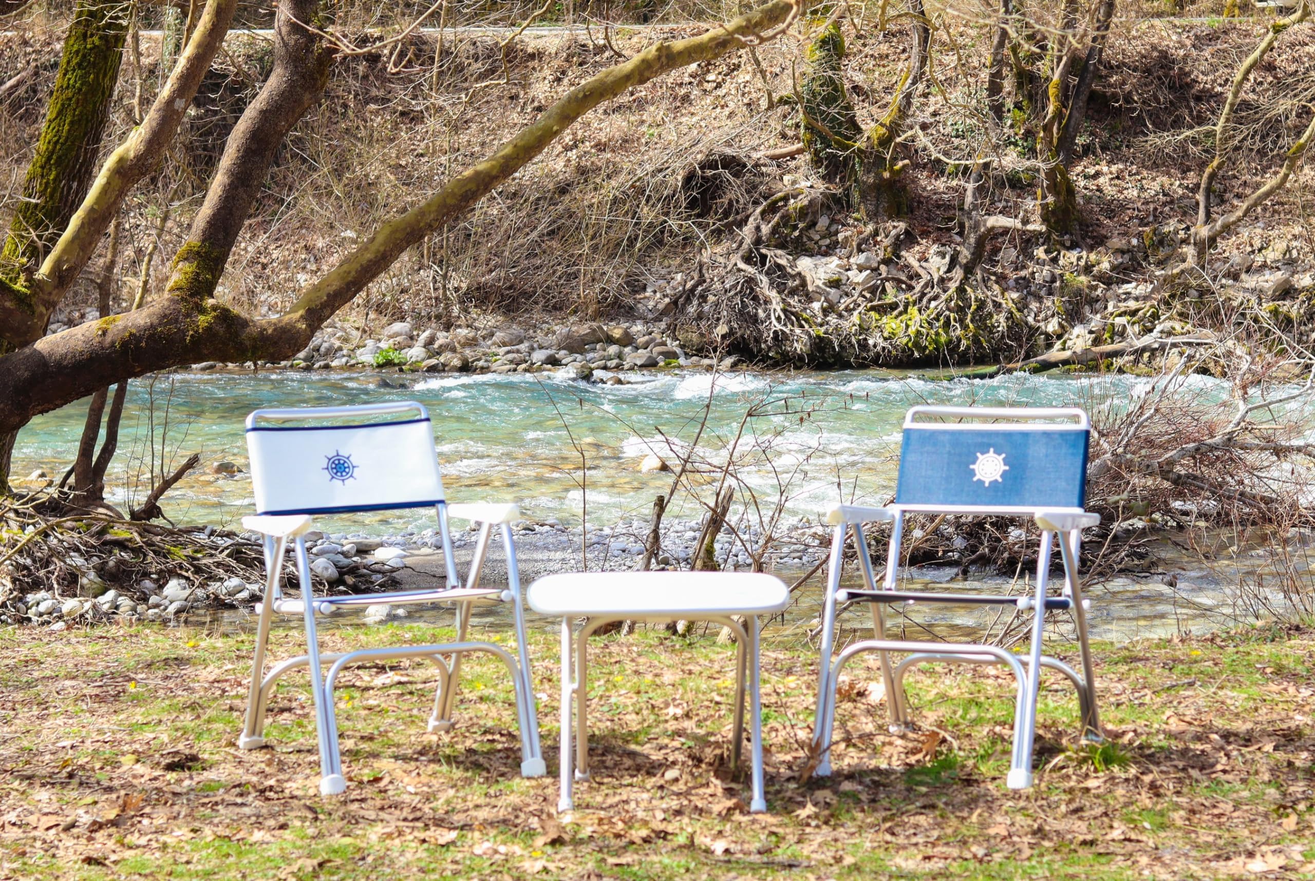 FORMA MARINE Boat Chairs White Vinyl MESH Deck Folding Marine Aluminum Furniture Set of 2 M100PW