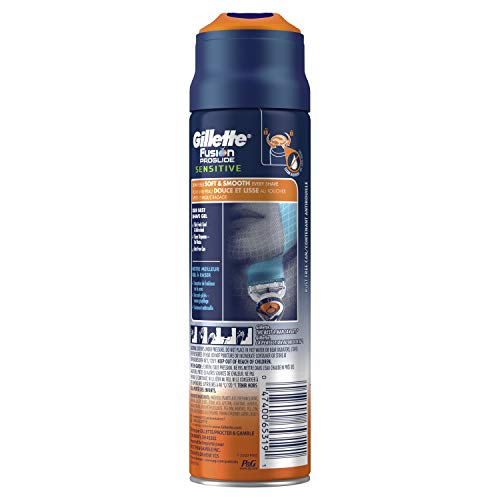 Gillette Fusion ProGlide Sensitive 2 in 1 Shave Gel, Alpine Clean, 6 oz