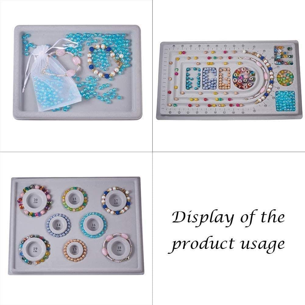 IYSHOUGONG 4 Pcs Bead Design Board Bracelet Design Board Flocked Bead Board Mats Necklace Beading Jewelry Organizer Tray DIY Jewelry Making Tray DIY Craft Tools,2 Styles