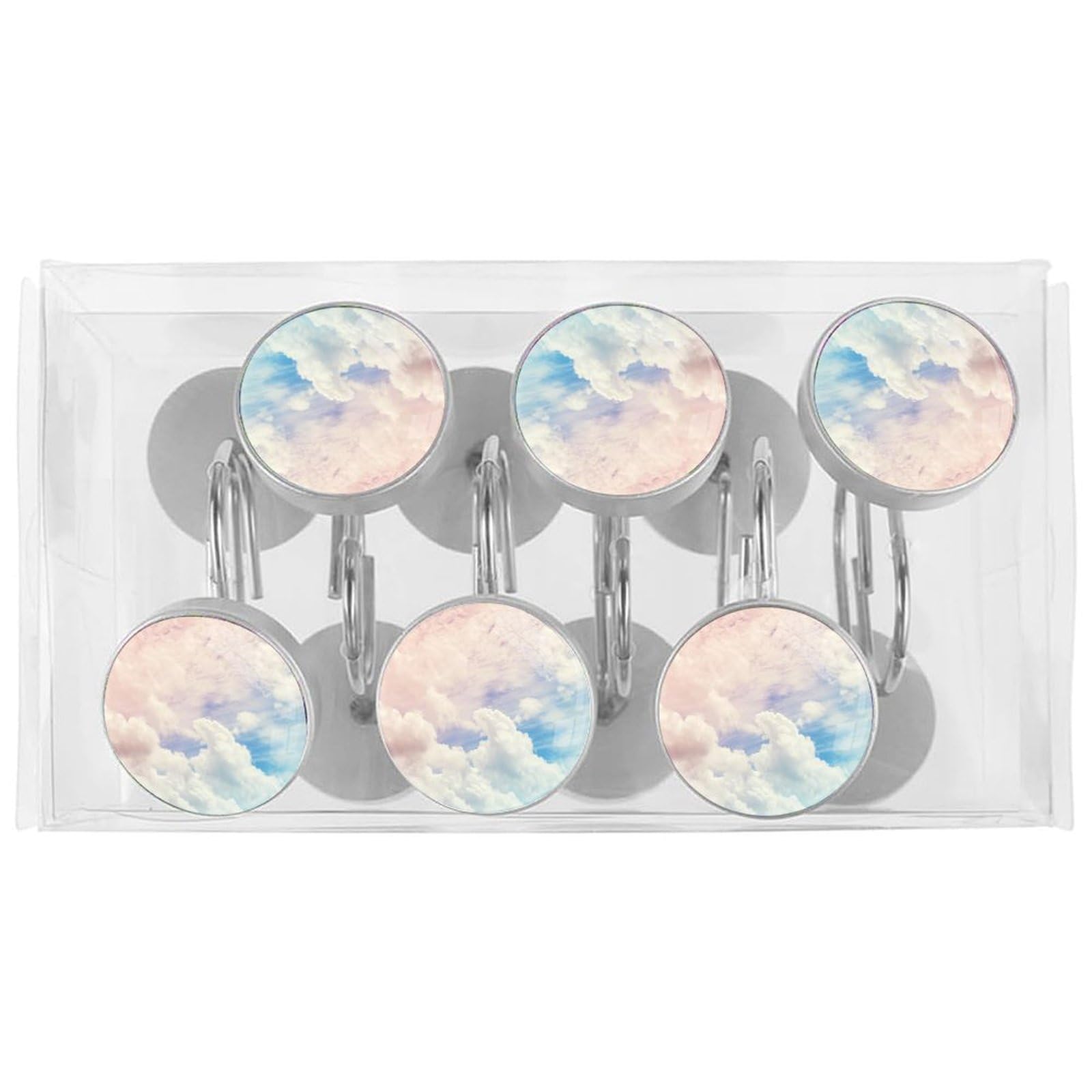 GIPOUTY Golf Ball 12 PCS Shower Curtain Hooks Ring,Stainless Steel Fashion Bathroom Resin Decor