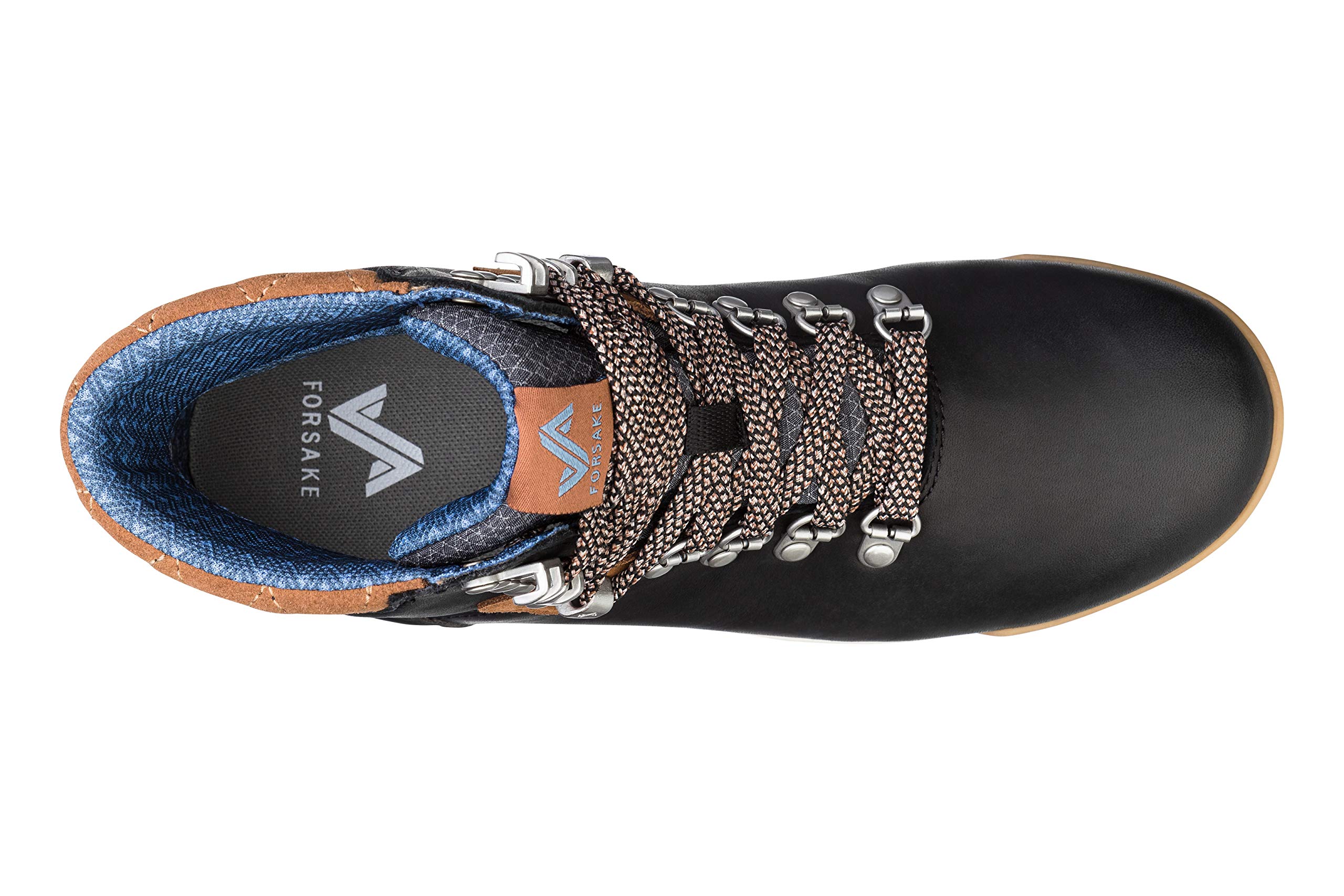 Forsake Patch - Women's Waterproof Premium Leather Hiking Boot (7 M US, Black/Tan, numeric_7)