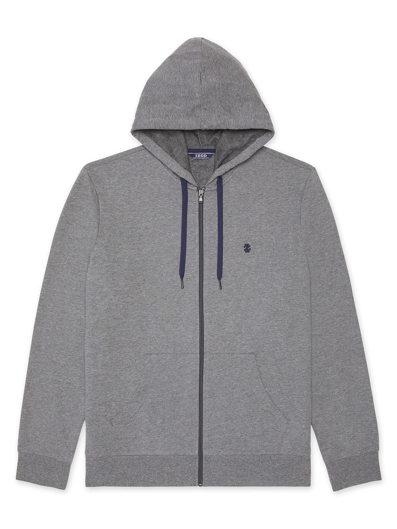 IZOD Men's Nauset Light Full Zip Hoodie Sweatshirt, Carbon Heather, Small