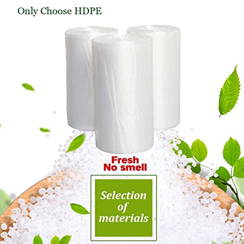 Small Trash Bags 4 Gallon Garbage Bags Waste Basket Bin Liners Bags For Bathroom, Kitchen, Office, Home Bedroom ,Car- Clear White (125 Count)