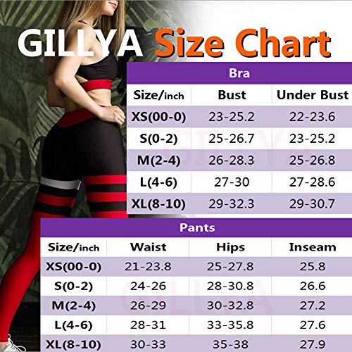 GILLYA Workout Sets for Women 2 Piece Matching Workout Sets Yoga Outfit Gym Sets 2 Piece Yoga Leggings Set