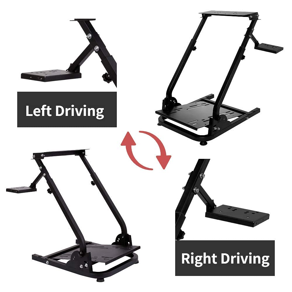 Hottoby G29 Racing Steering Wheel Stand Foldable&Multi-level Adjustable Fit for Logitech/Thrustmaster G920,G923&T150,T248,T300 Easy Storage&Install Gaming Simulator Cockpit,No Wheel Pedals