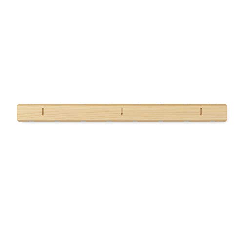 Umbra Flip Wall-Mounted Coat Rack Rail Hook for Hats, Jackets, Bags and More – Modern, Space-Saving Storage Organizer for Entryway, Mudroom, Closet, Bathroom, Bedroom, Kids Room, or Nursery, 8 Hooks, Natural/Nickel