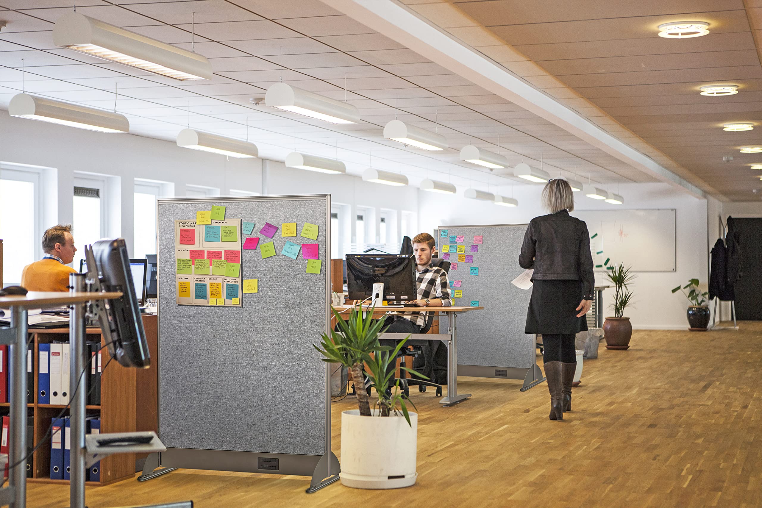 GOF 4Ft Single Office Partition, Large Fabric Room Divider Panel, Custom Built Workstation (48" w x 48" h)