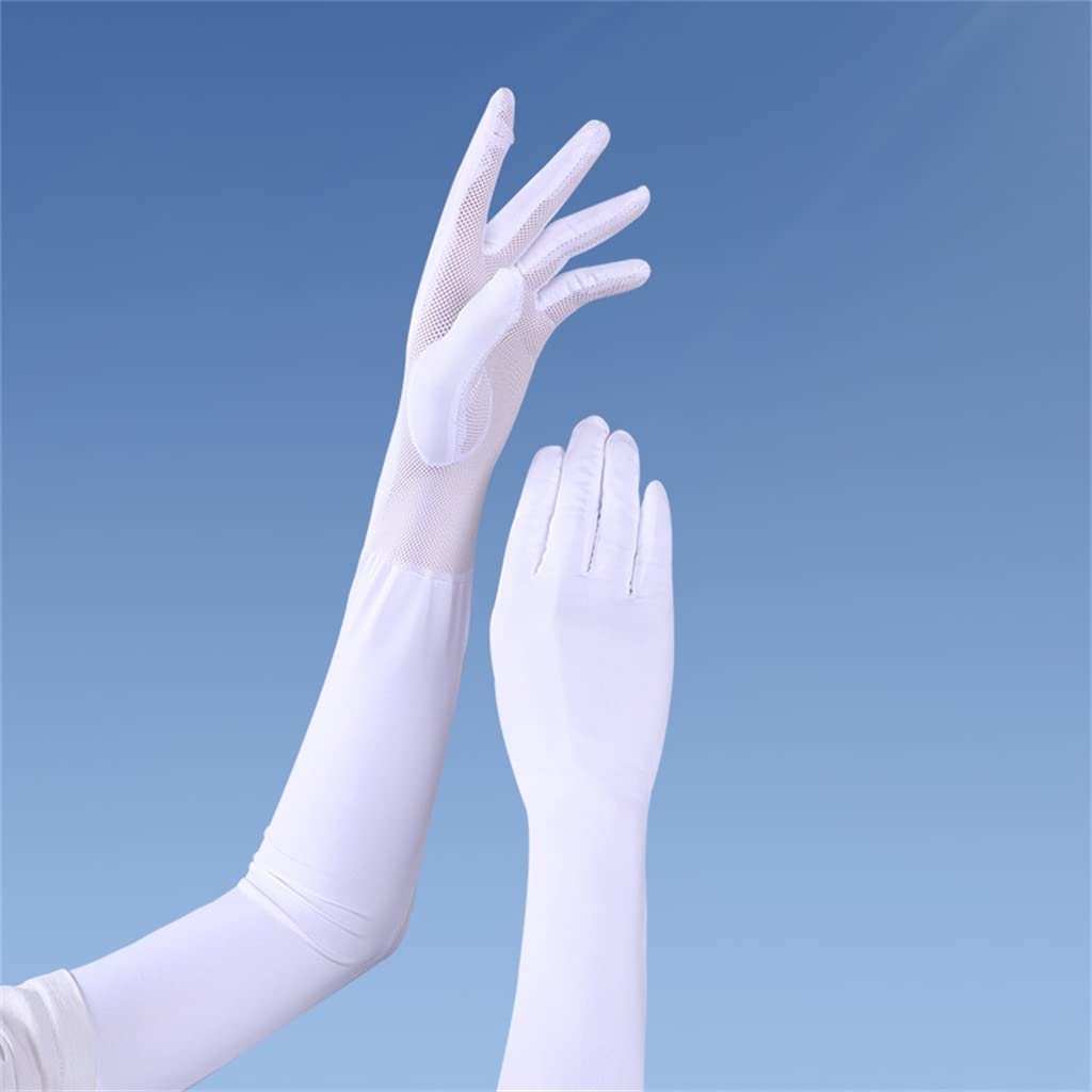 ICY Sleeve Hand Sleeve Ladies Summer Long Sleeve Arm Guard Driving Ice Silk Gloves Thin Section (Color : C, Size : One Size)
