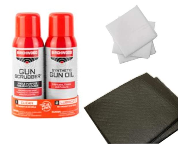 Gun Cleaning Kit Including Cleaner and Synthetic Lube Oil Aerosol Spray Combo Pack for Rifle or Pistol
