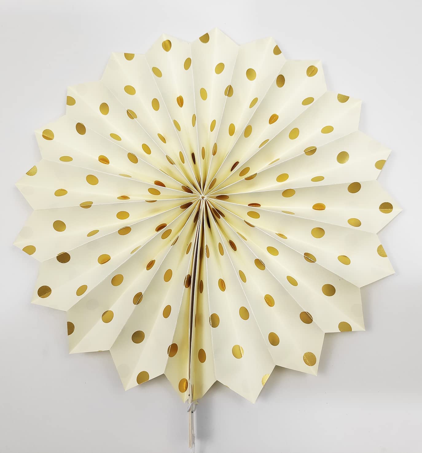 Teal Gold Birthday Party Decorations Women Cream Mint Gold Polka Dot Paper Fans for Teal Bridal Shower Decorations Teal Gold Wedding/Eid Mubarak Party Decorations