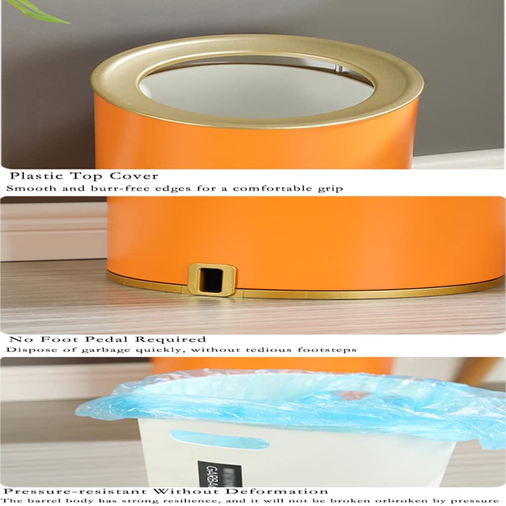 GRFIT Trash can 8L Round Open Top Trash Can and Recycle Bin, Garbage Can for Home Office Restaurant Restroom, Large 8 Inch Opening Kitchen Trash Can (Color : D)