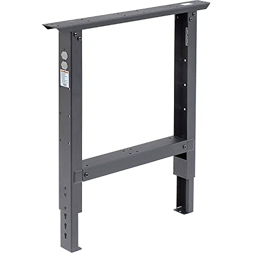 Global Industrial Adjustable Height Leg For 30" Bench, 29" to 35", Black