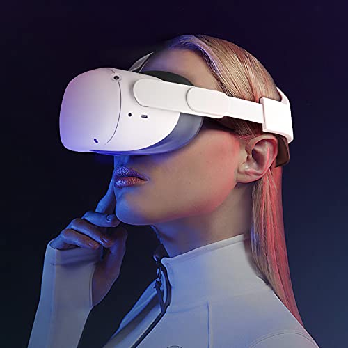 Head Strap for Oculus Quest 2 VR Headset, Gusing Replacement Elite Strap Headset Adjustable Head Band Reduce Head Pressure with Portable Telescopic Band, Soft Comfort Head Cushion, White