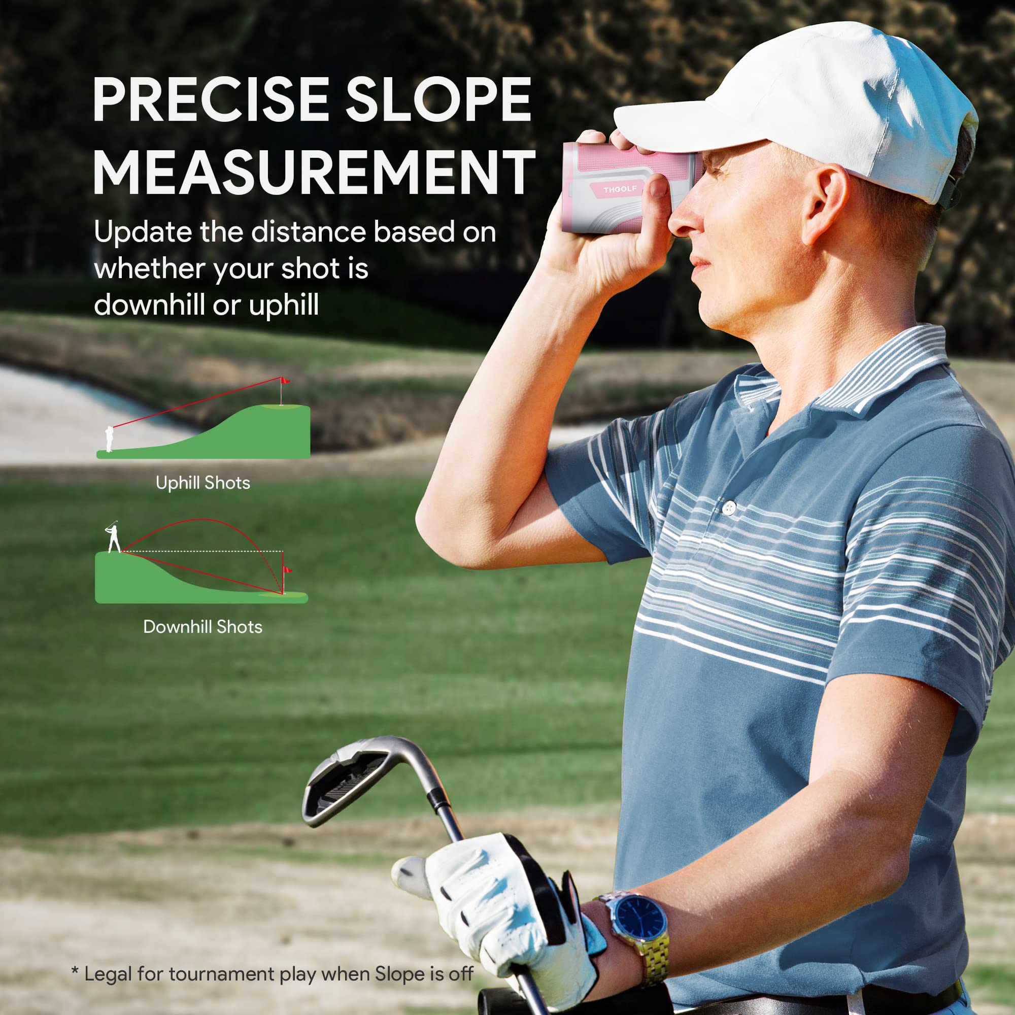 Golf Rangefinder with Slope, THGOLF 1000 Yards USB C Rechargeable Golfing Rangefinder with Flag Acquisition, Pulse Vibration and Fast Focus System, 6X Magnification, ±1 Yard Accuracy